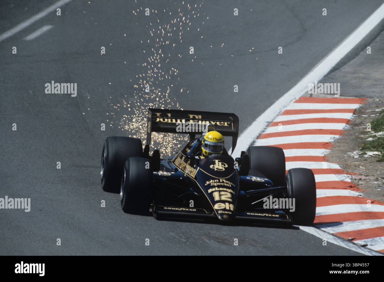 Ayrton Senna da Silva With sparks flying at Eau Rouge At the Belgian ...