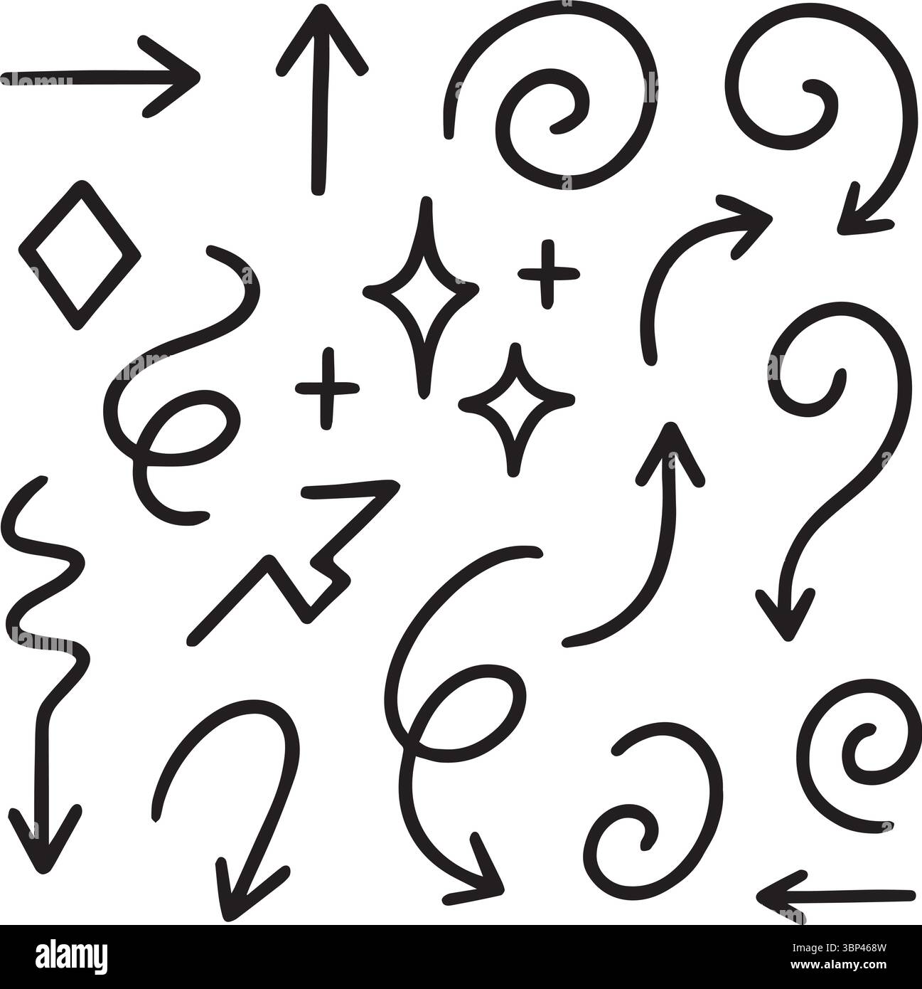 Spiral arrow hand drawn Stock Vector Images - Alamy