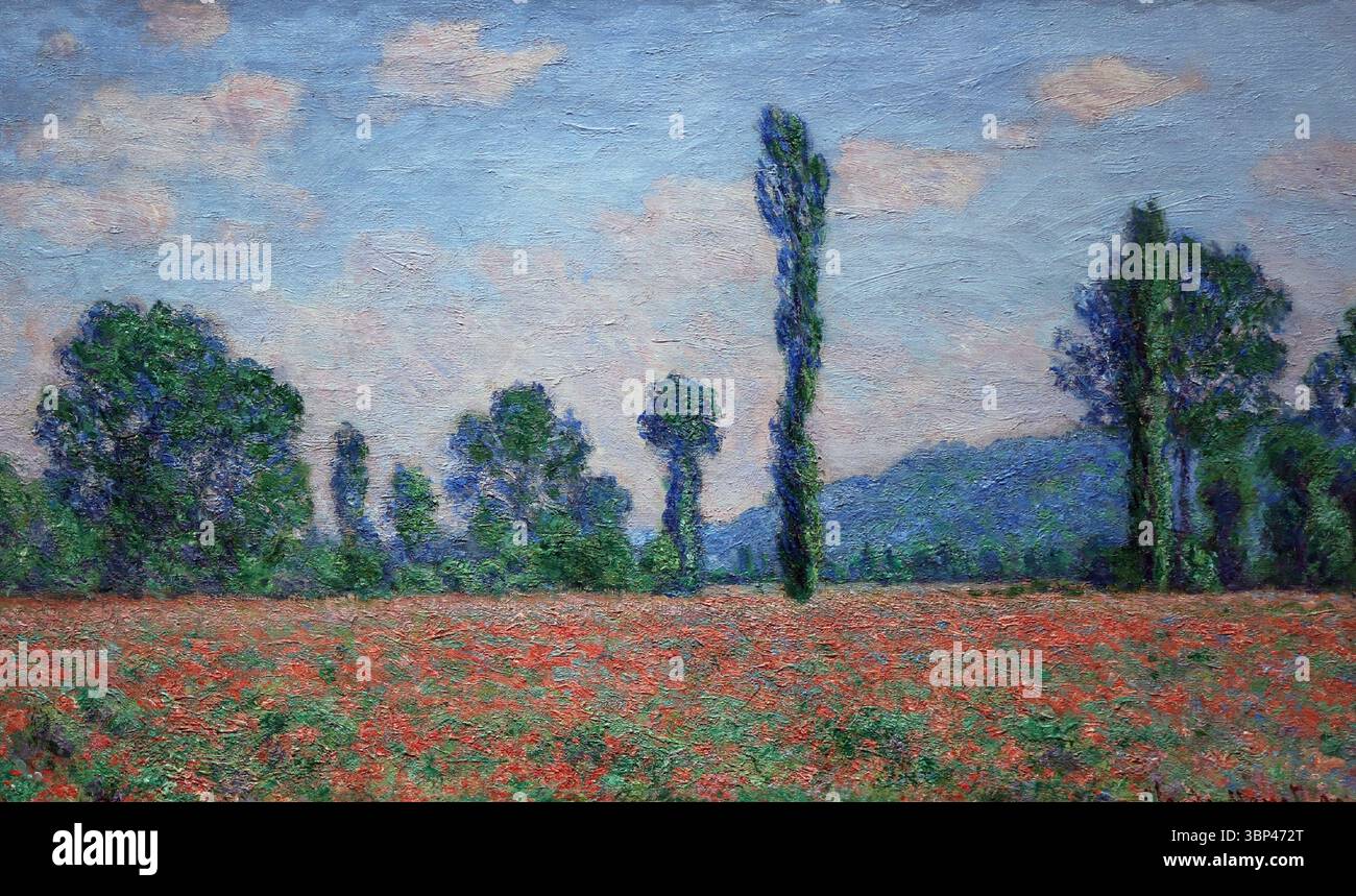 Field of Poppies near Giverny by Claude Monet (1840?1926). Monet was a ...
