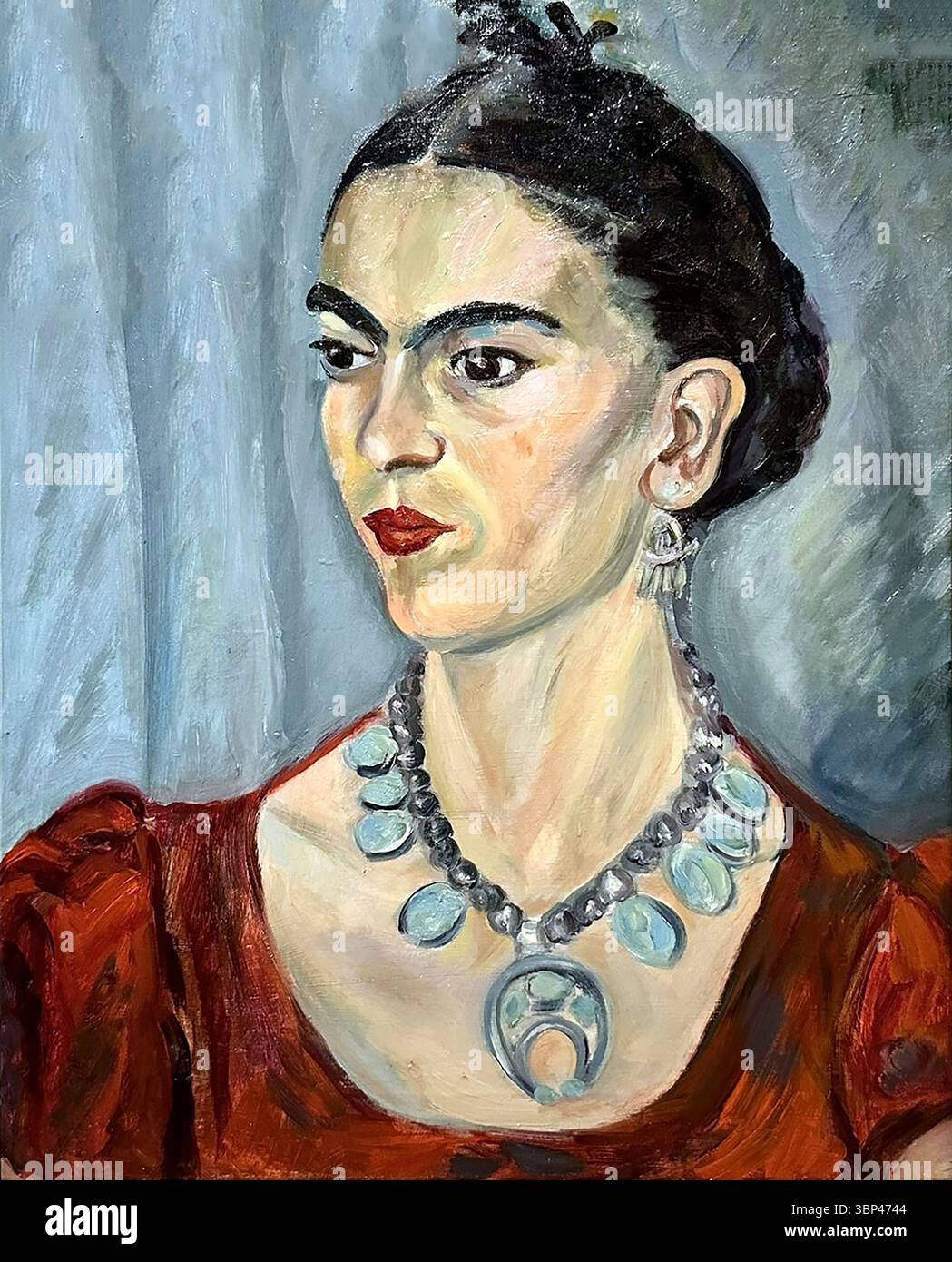 Portrait of Frida Kahlo by Magda Pach (1884?1950) on display in the ...
