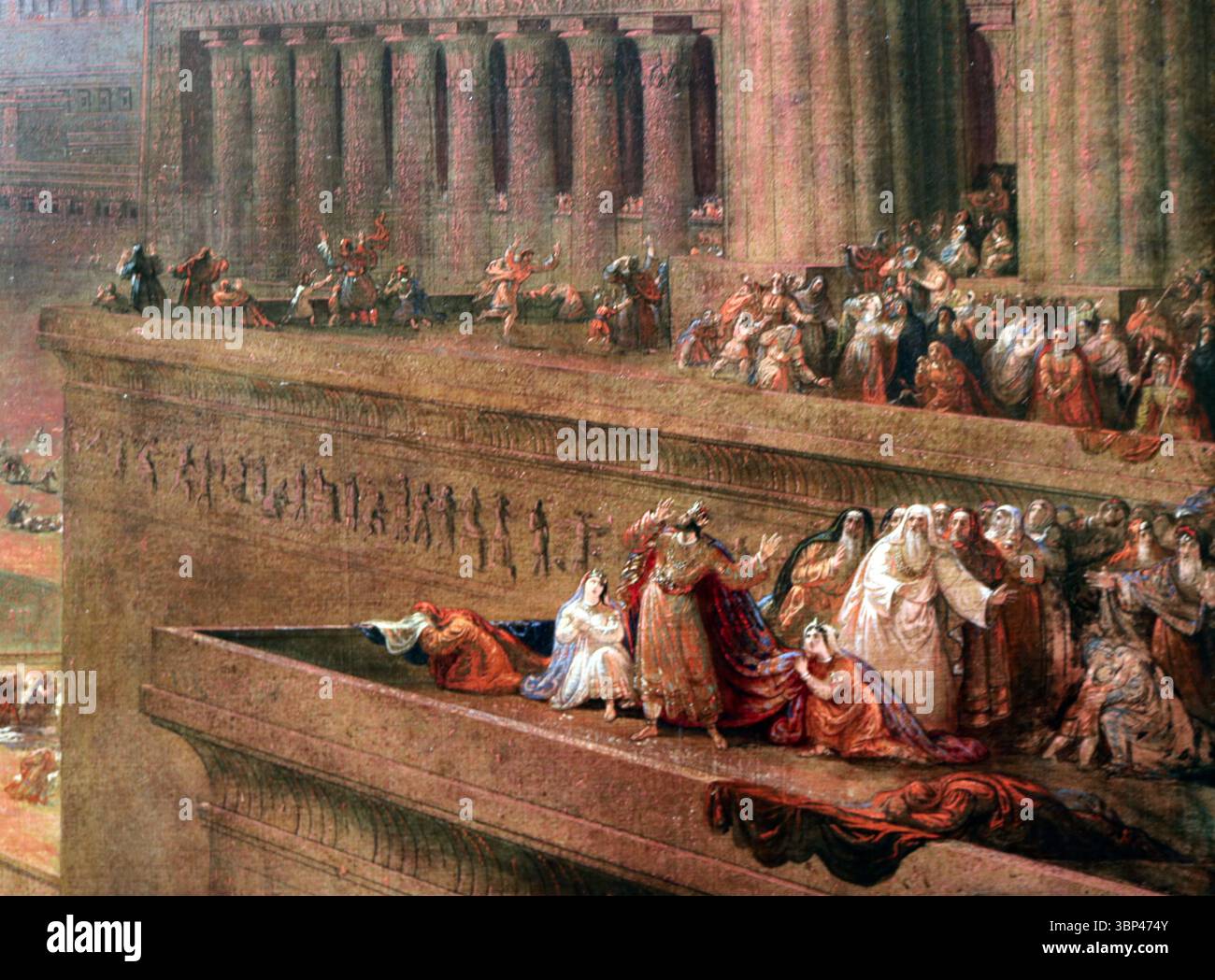 A photograph of a detail from John Martin's dramatic oil painting, 'The ...
