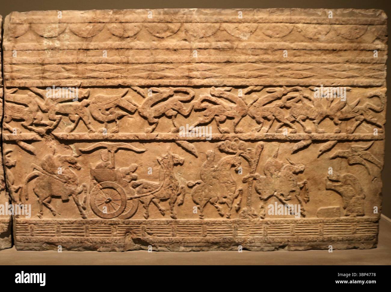 Wall panel relief from an Eastern Han Dynasty Chinese tomb. The relief ...