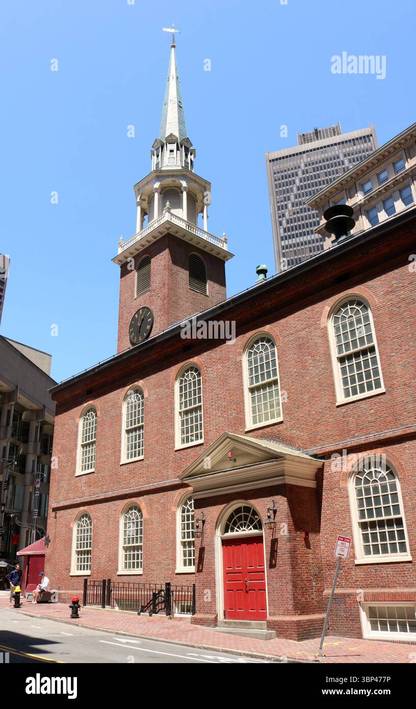 A photograph of the Old South Meeting House, a historic Congregational ...
