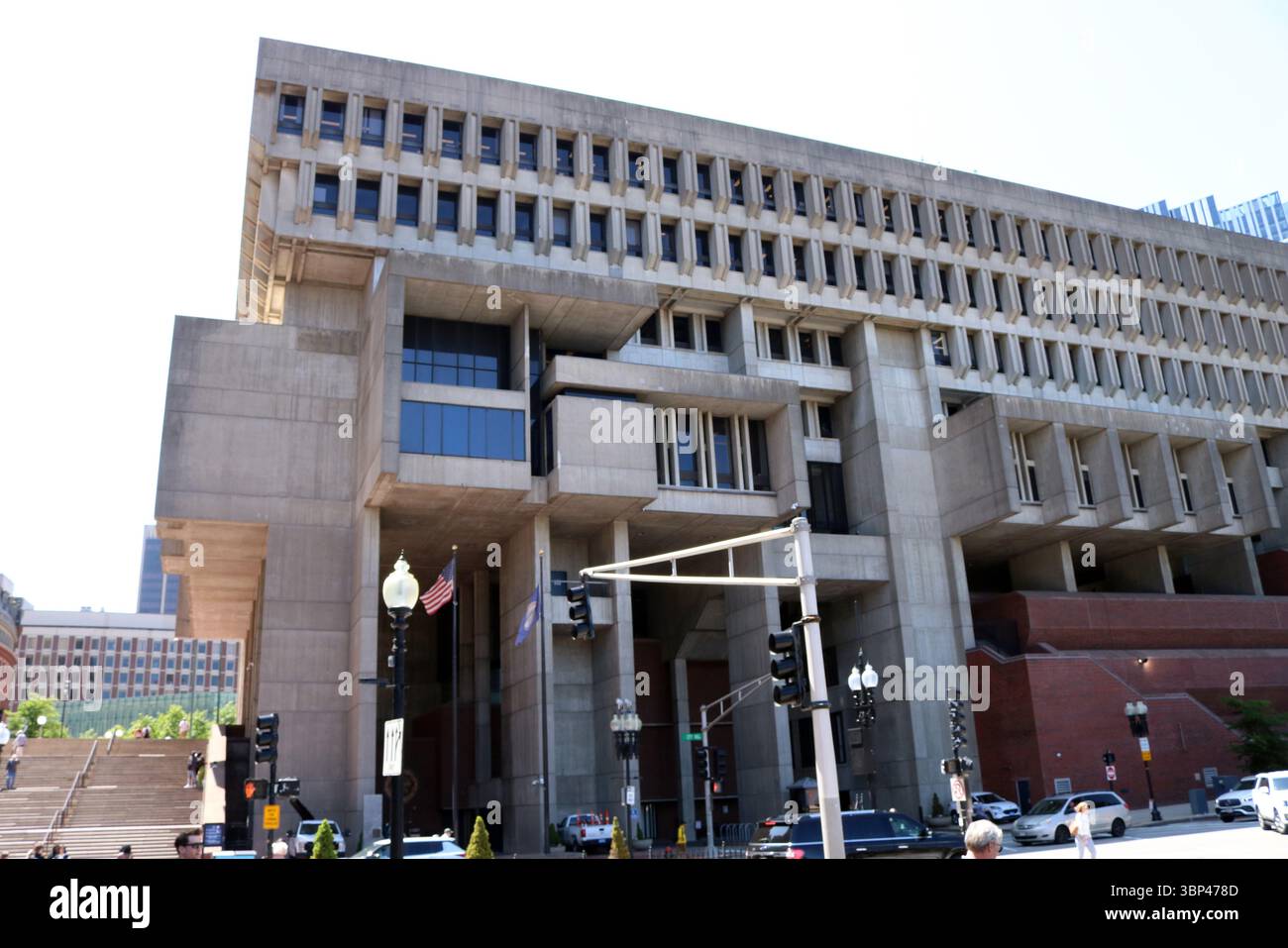 A photograph of Boston City Hall, an iconic example of Brutalist architecture and the seat of ...
