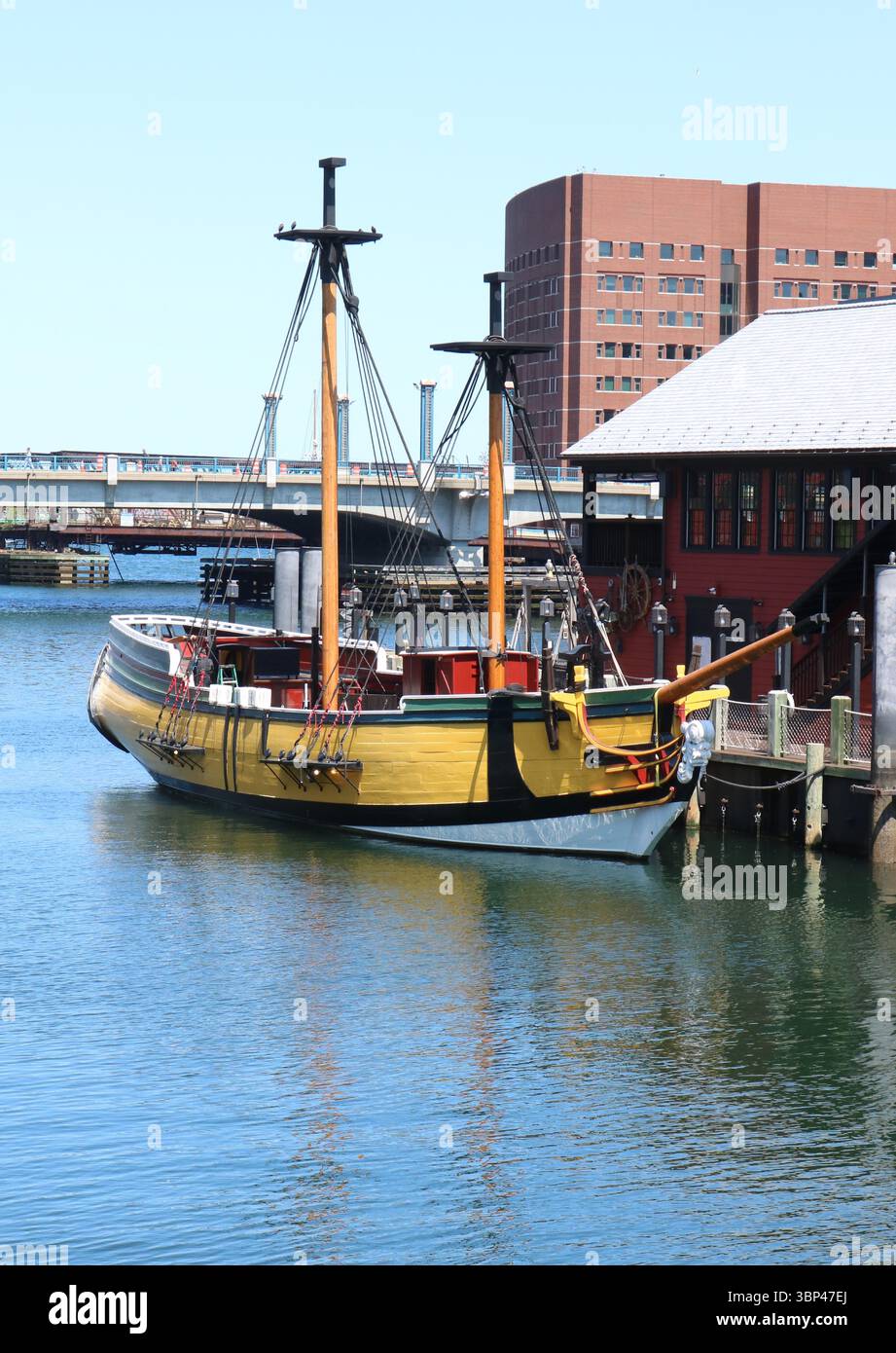 A photograph of a replica of the Boston Tea Party ship 'The Beaver ...
