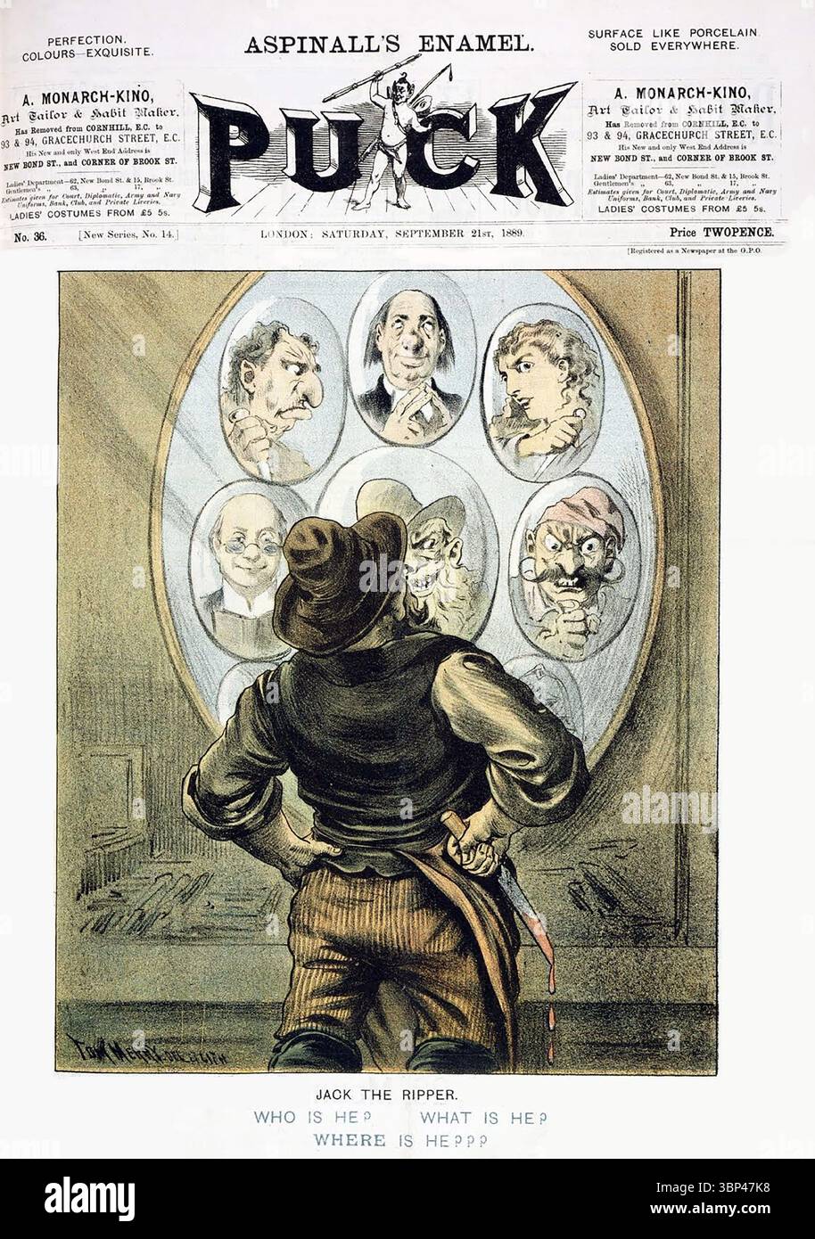Cover of the 21 September 1889 issue of Puck magazine, featuring ...