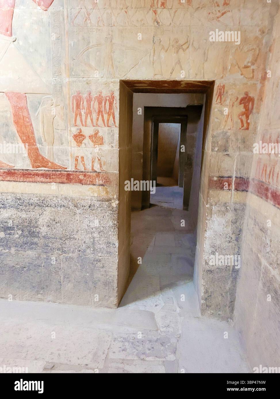 A photograph of a relief within the tomb of Unas, built in the 24th ...