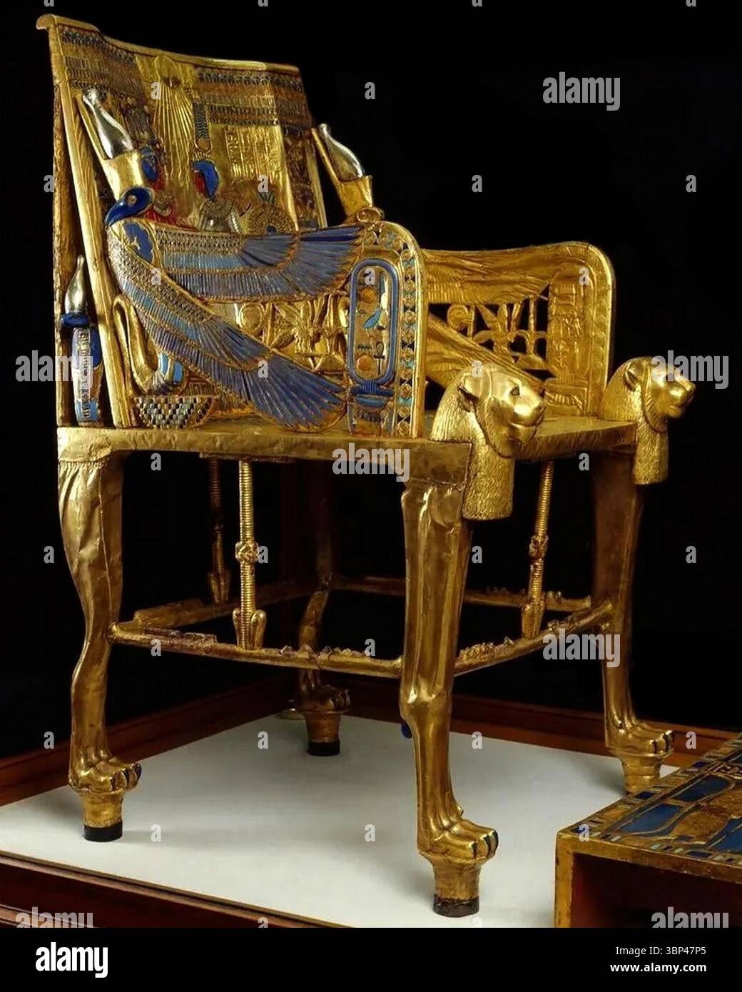 A photograph of Tutankhamun's Golden Throne. The Throne of king ...