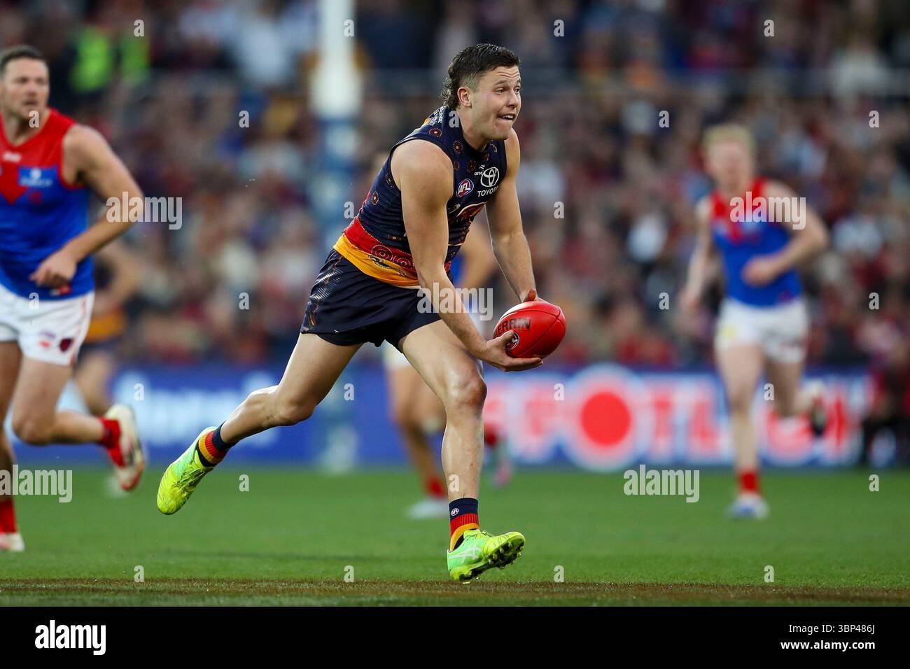 Jake Soligo of the Crows during the AFL Round 17 match between the ...