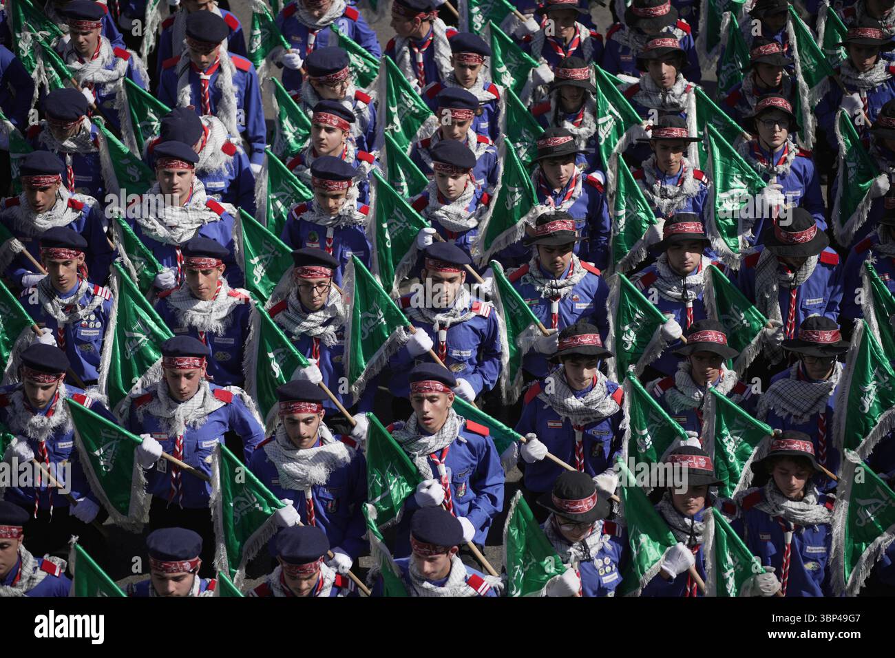 Hezbollah's al-Mahdi scouts march during Ashoura, the Shiite Muslim ...