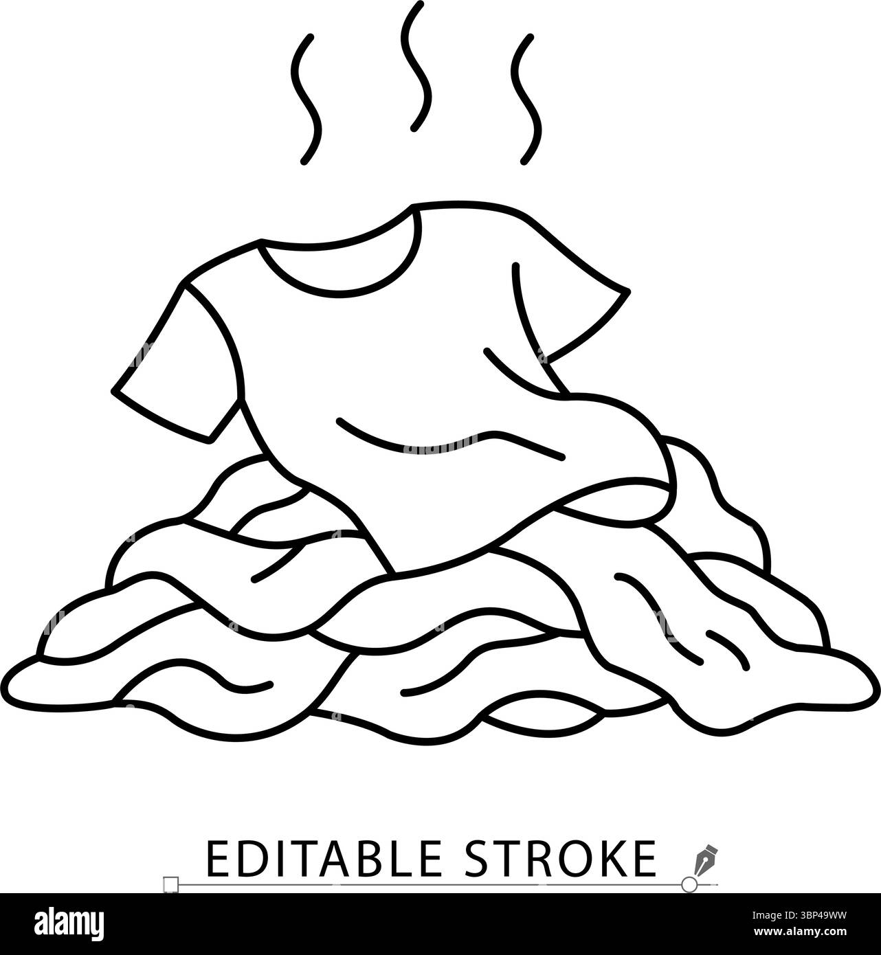A smelly dirty clothes icon in minimalist style with editable stroke ...