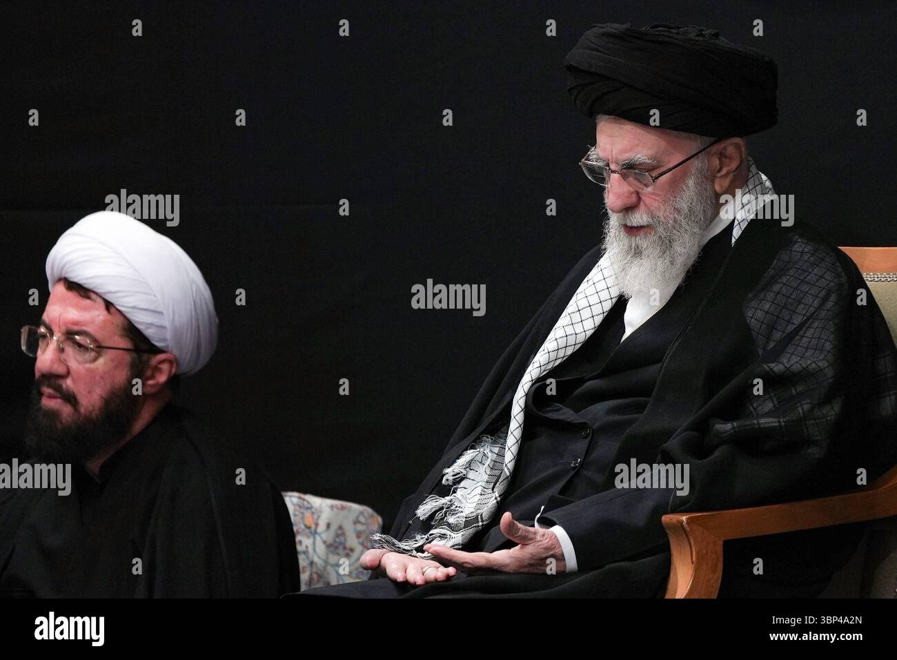 Iranian Supreme Leader Ayatollah ALI KHAMENEI attends a mourning ...
