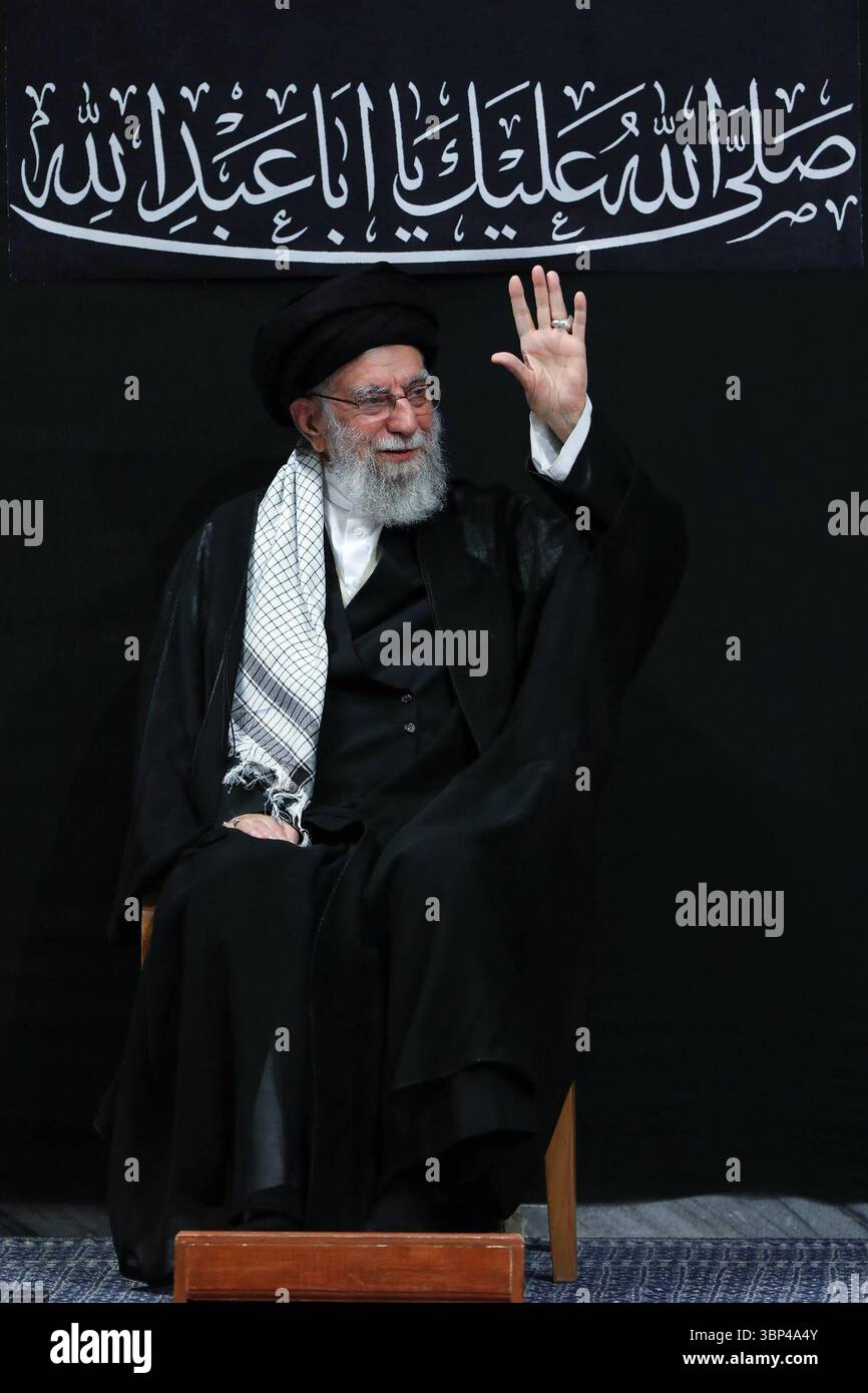 Iranian Supreme Leader Ayatollah ALI KHAMENEI attends a mourning ...