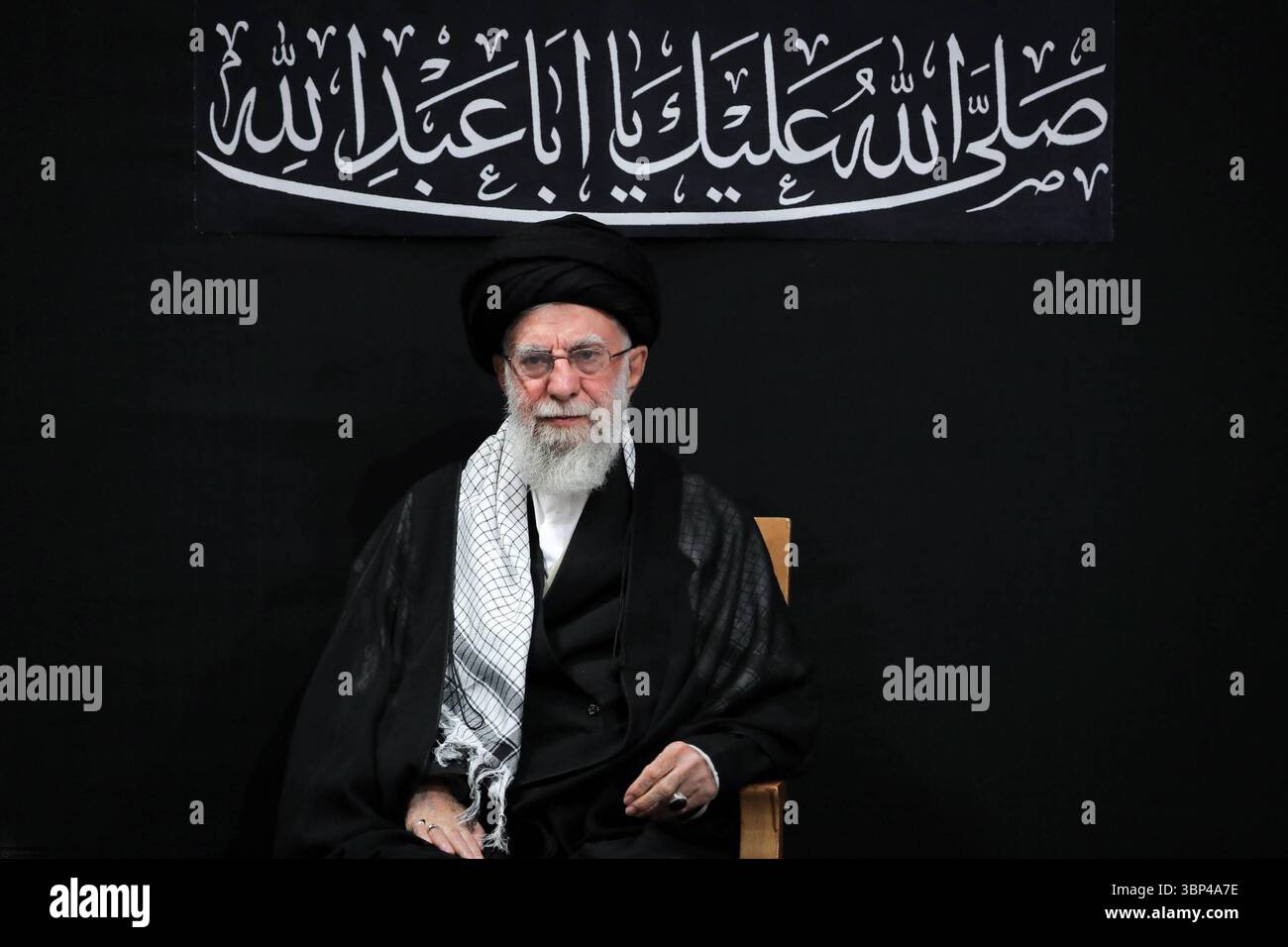 Iranian Supreme Leader Ayatollah ALI KHAMENEI attends a mourning ...