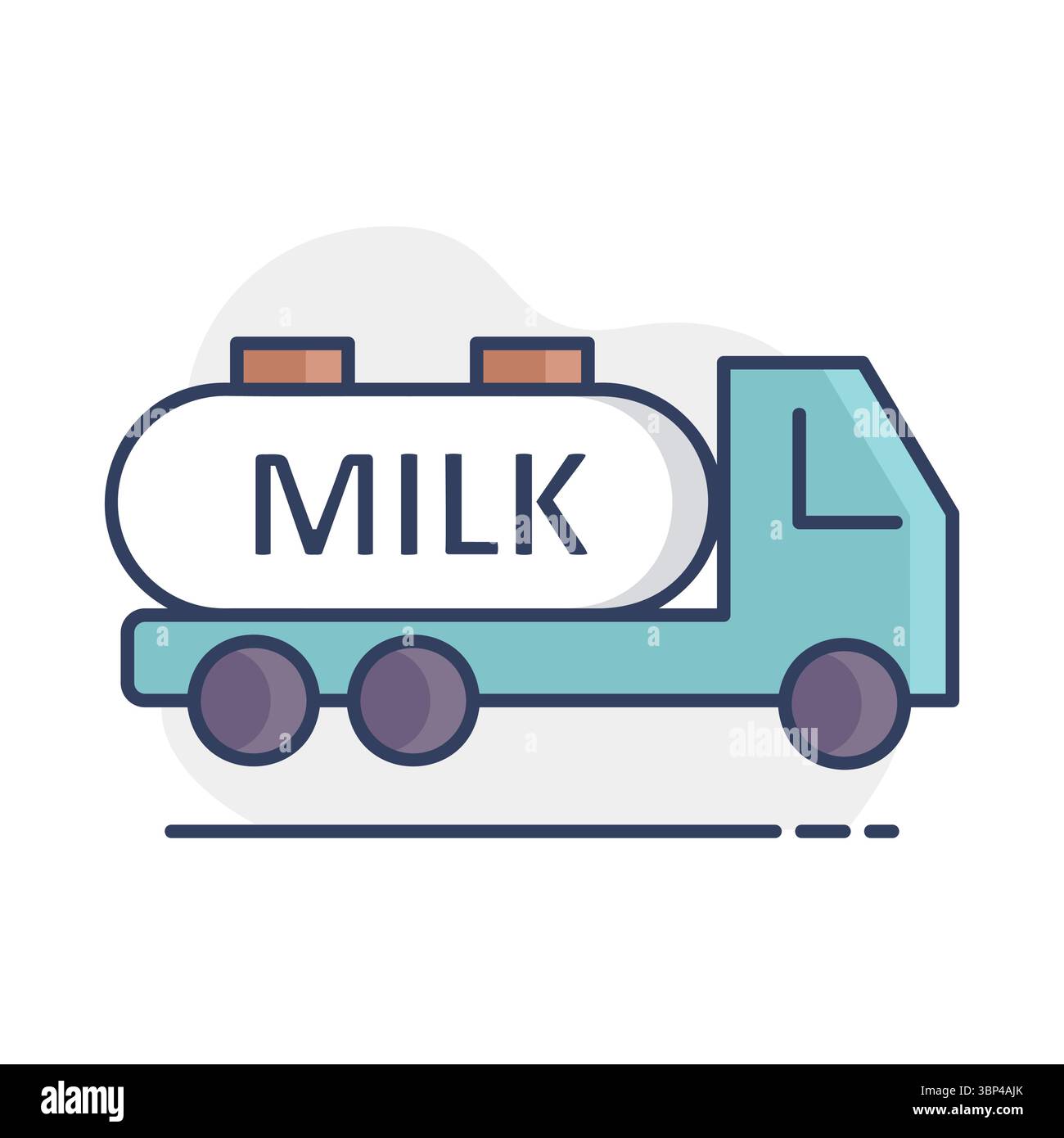 Dairy milk delivery service, truck with milk vector icon. Dairy product ...