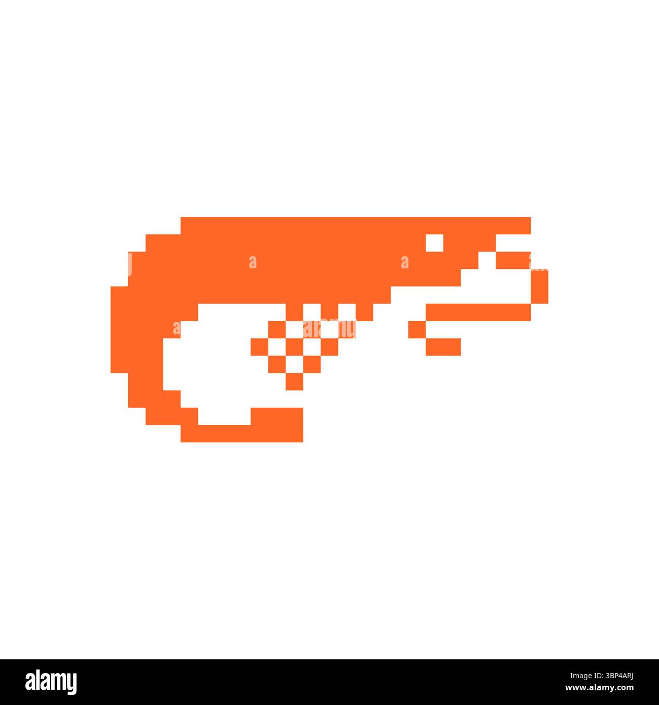 Shrimp pixel art. 8 bit Small crustacean symbol Stock Vector Image ...