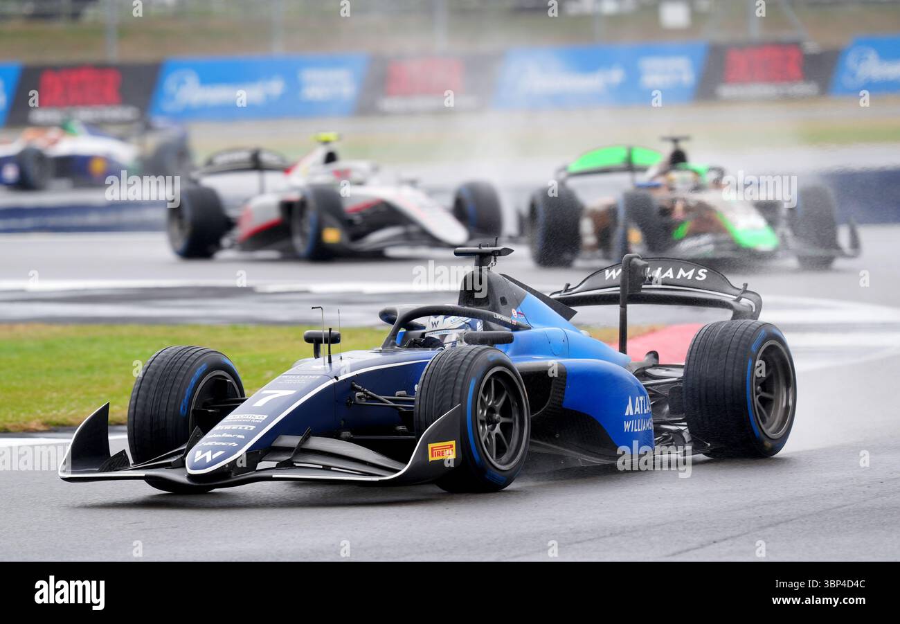Hitech TGR's Luke Browning during the F2 feature race ahead of the ...
