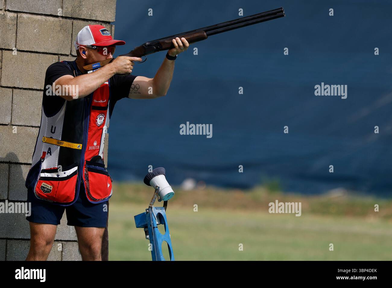 Hancock Vincent of Team United States competes in the Shooting Skeet ...