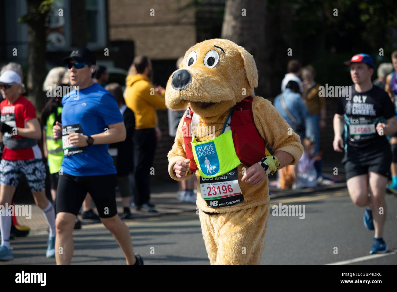 LONDON, UK - 27TH APRIL 2025: A person dressed up in a dog outfit in ...