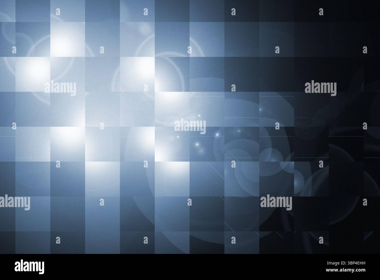 Abstract digital design with blue tones and illuminated grid elements ...