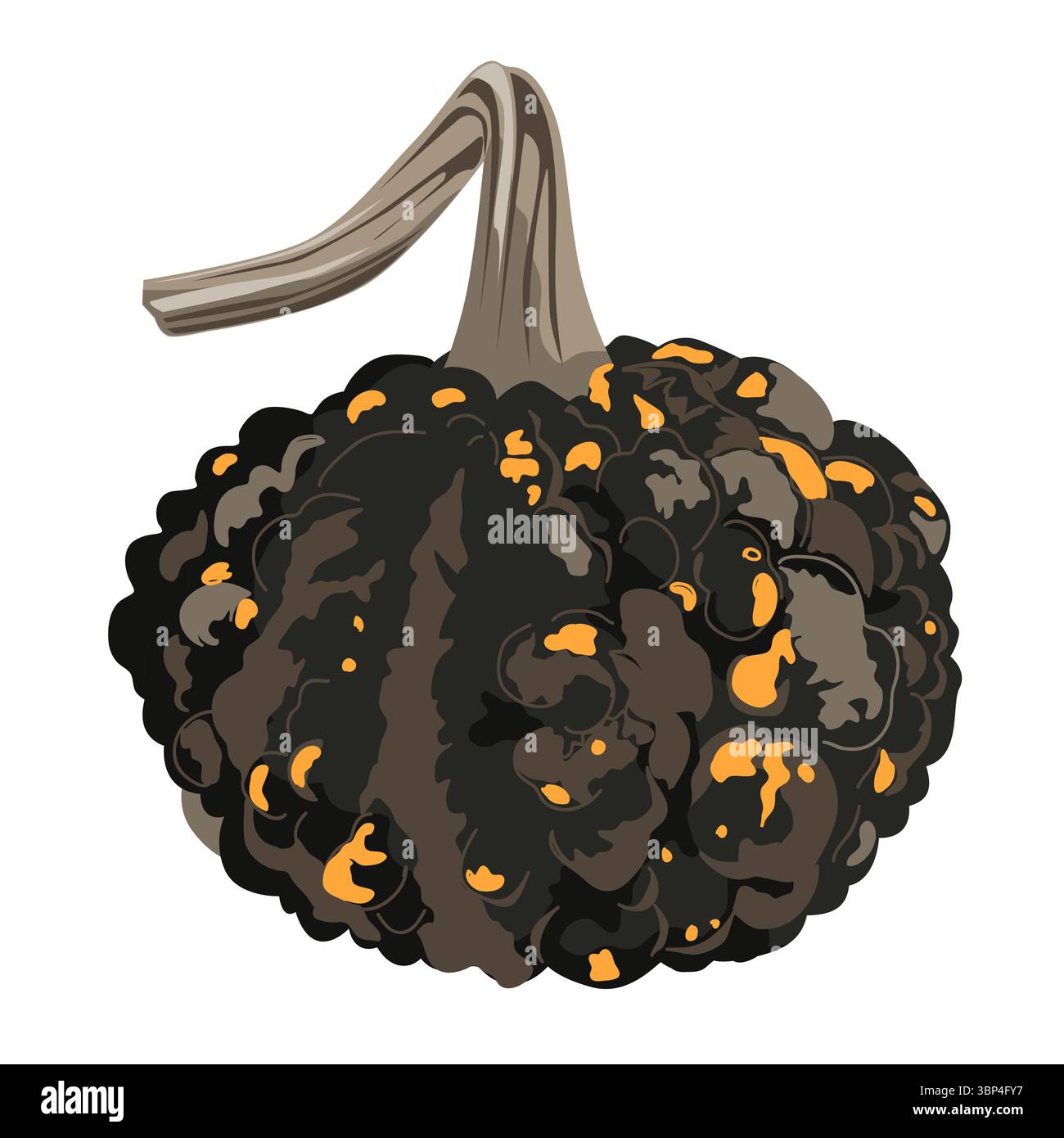 Funny small decorative pimpled pumpkin illustration isolated on white ...