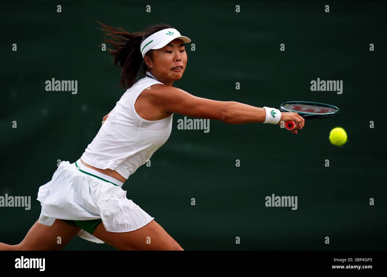 Mimi Xu during her Girls' Singles match against Thea Frodin on day ...