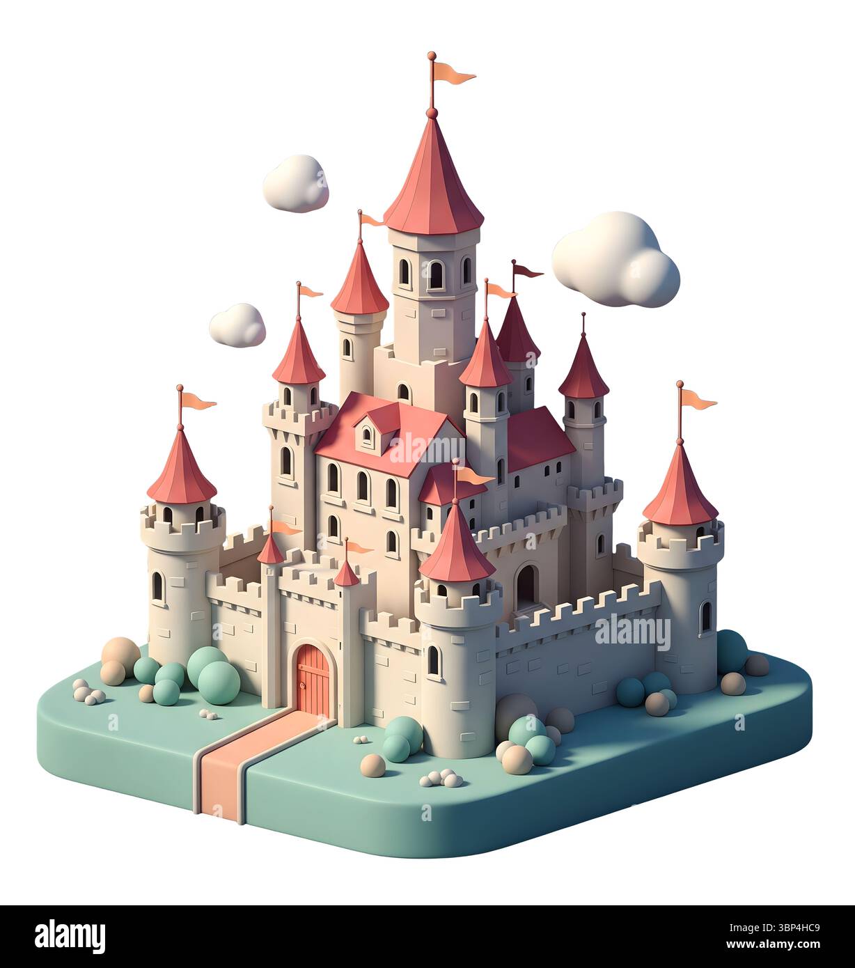 minimalist 3D rendering in a soft and smooth renderer Stock Photo - Alamy