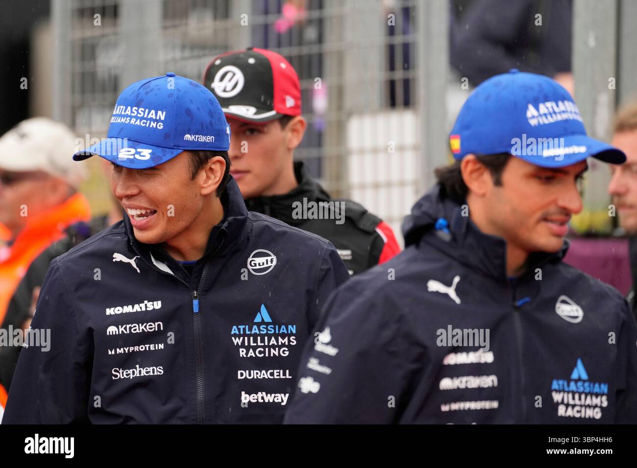 Williams drivers Alexander Albon of Thailand, left, and Carlos Sainz of ...