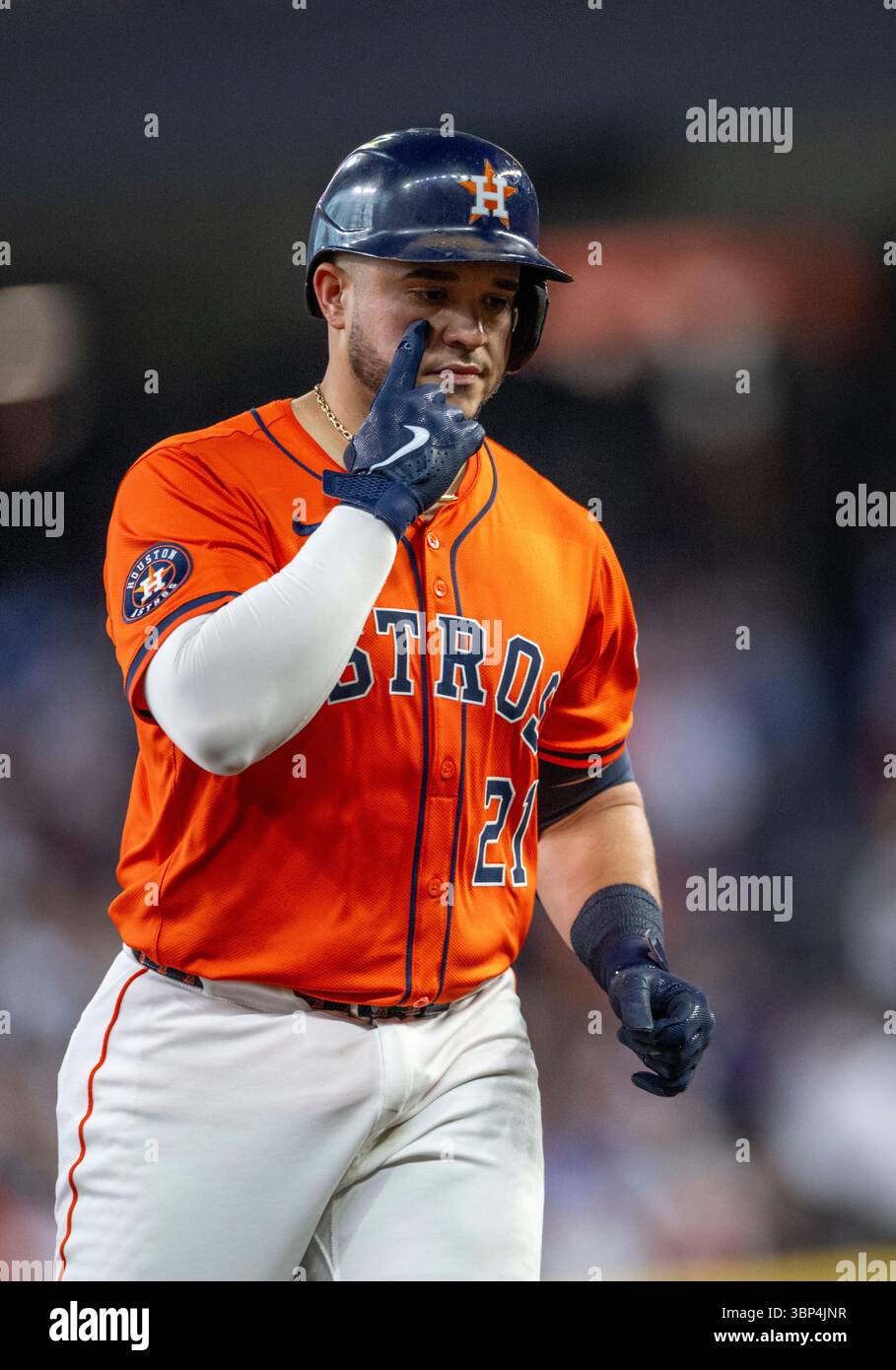 Houston, United States. 27th June, 2025. Houston Astros catcher Yainer ...
