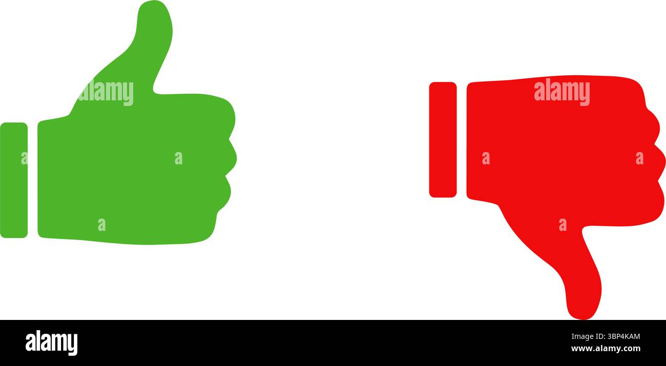 Thumbs Up and Down Icons – Representing Approval and Rejection Stock ...