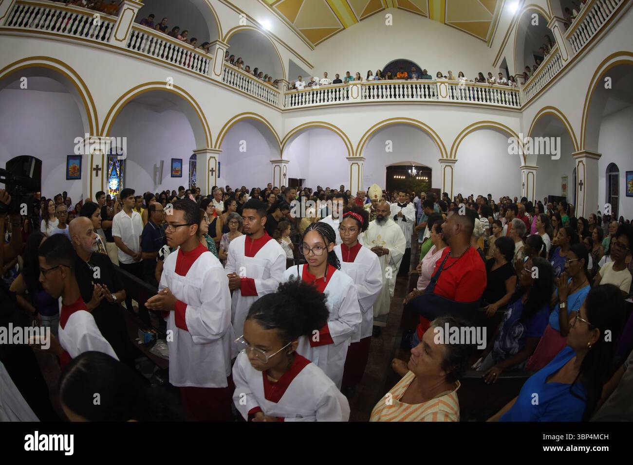 catholic mass ceremony in bahia serrinha, bahia, brazil - april 17 ...