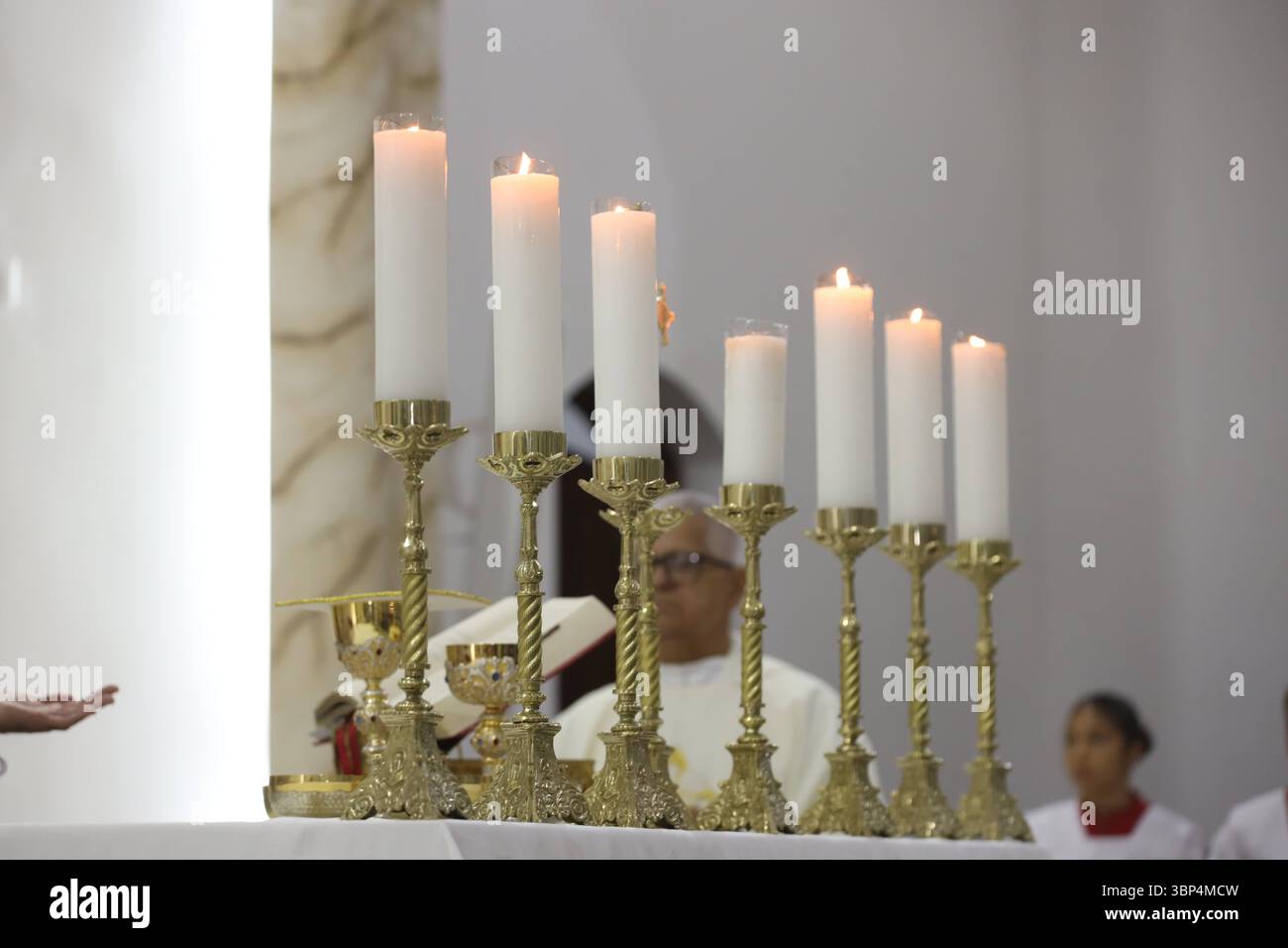 catholic mass ceremony in bahia serrinha, bahia, brazil - april 17 ...