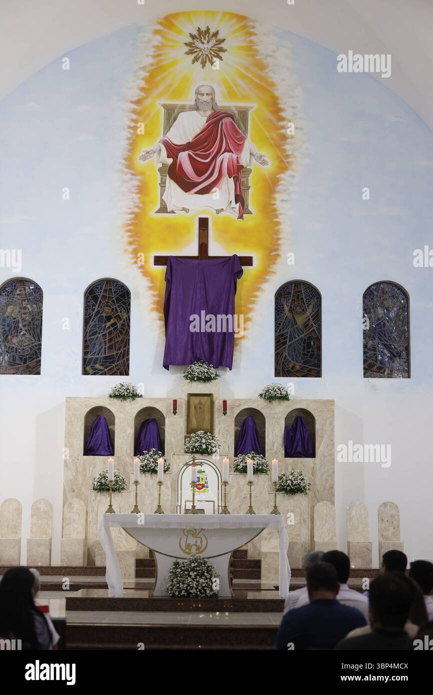 catholic mass ceremony in bahia serrinha, bahia, brazil - april 17 ...