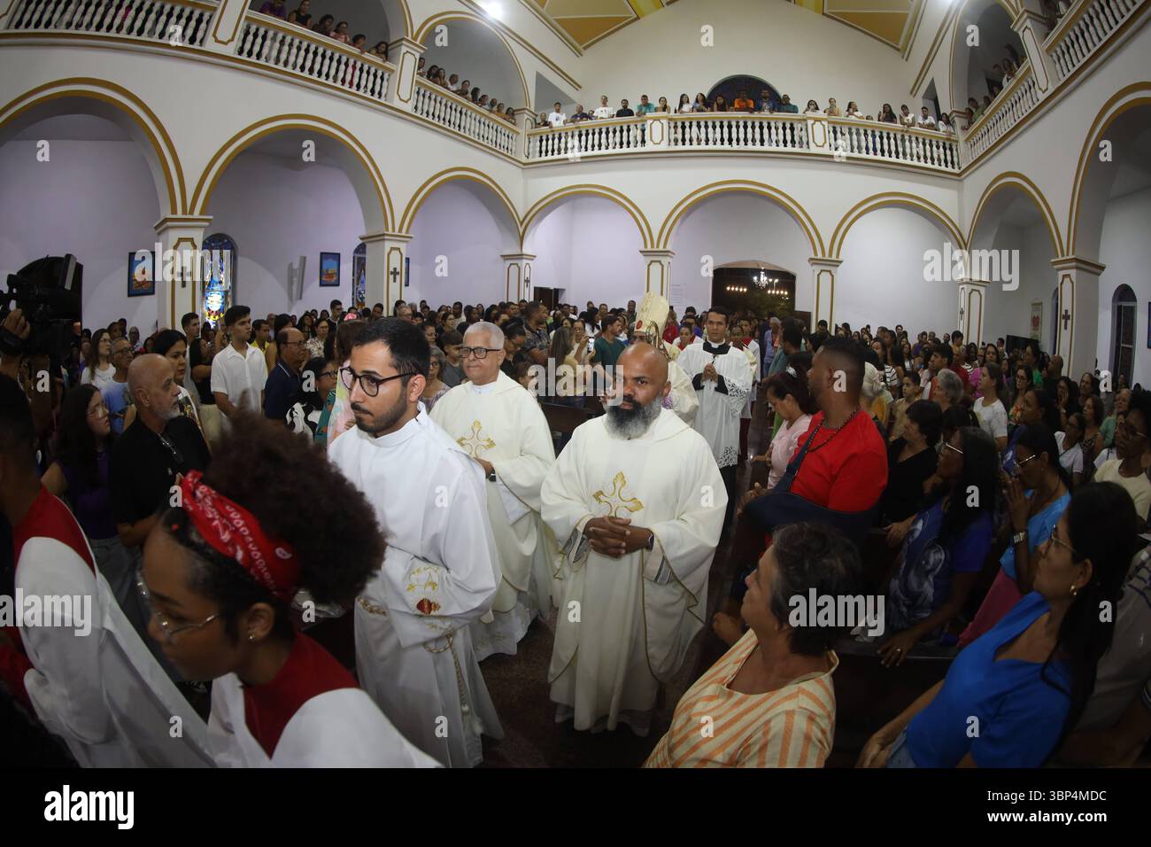 catholic mass ceremony in bahia serrinha, bahia, brazil - april 17 ...