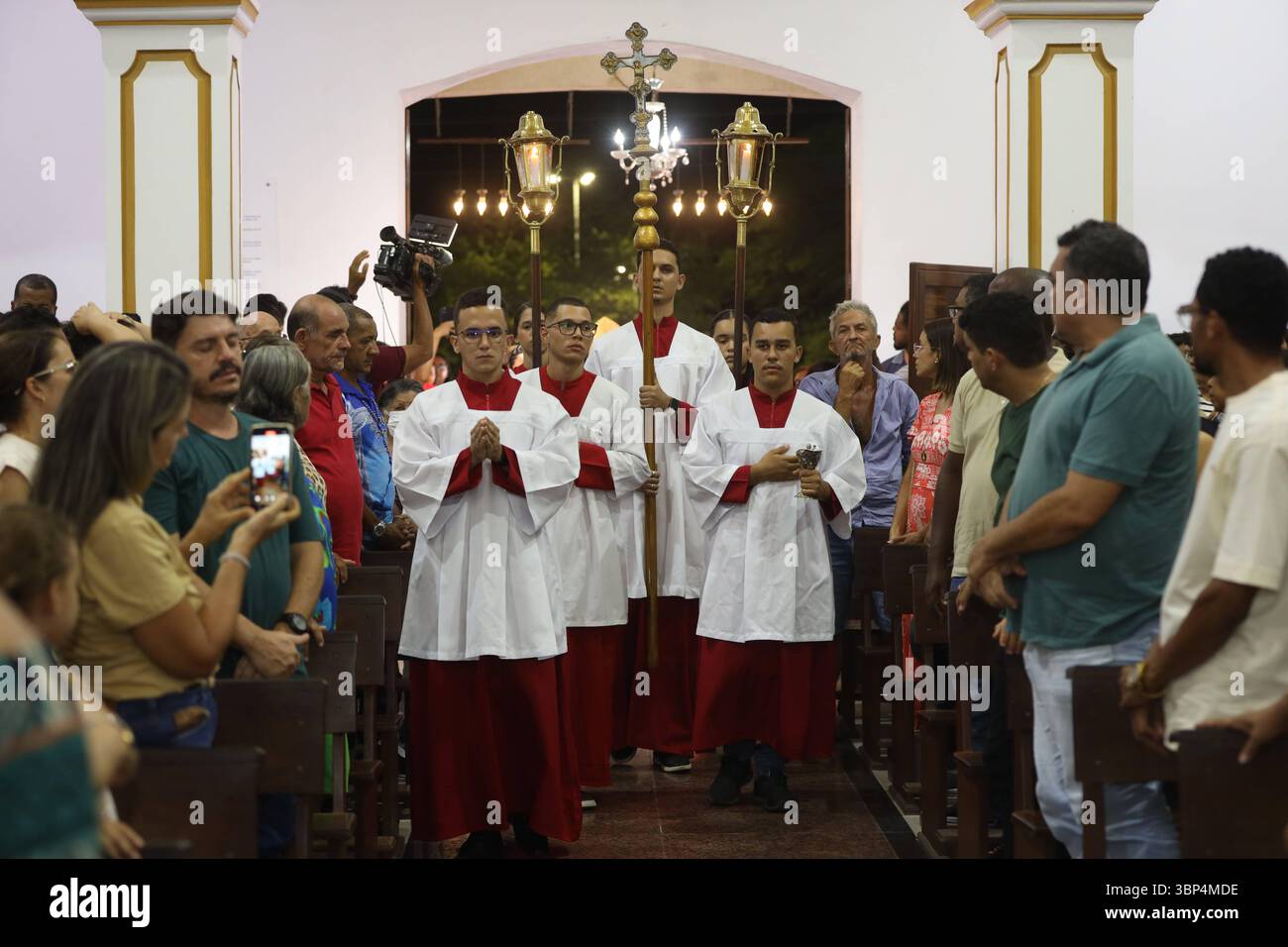 catholic mass ceremony in bahia serrinha, bahia, brazil - april 17 ...