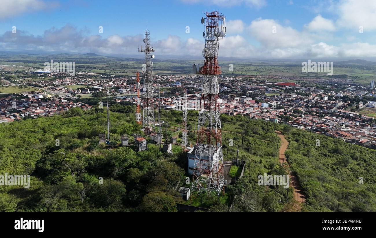 telecommunications towers on high ground itapetinga, bahia, brazil ...