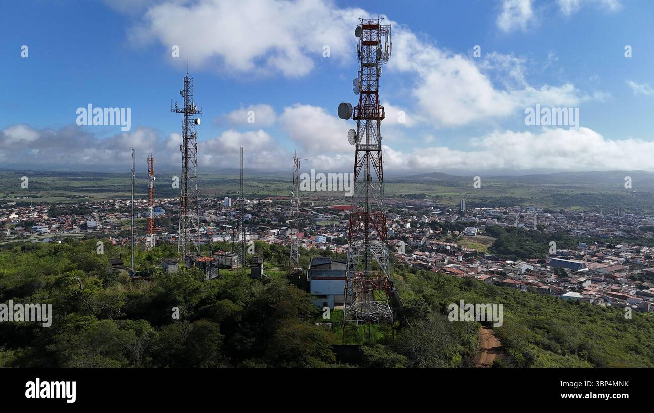 telecommunications towers on high ground itapetinga, bahia, brazil ...