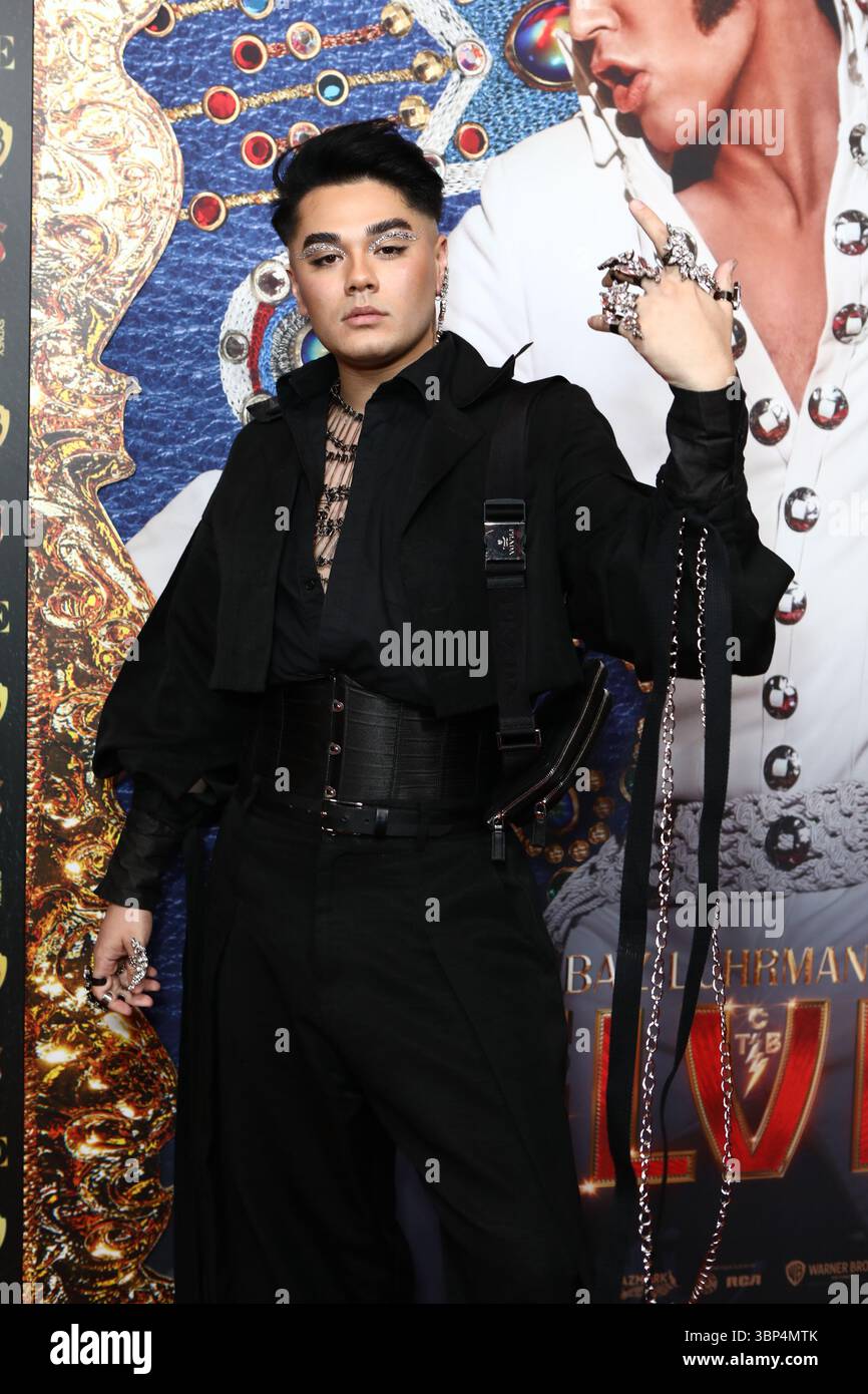Sheldon Riley walks the red carpet at the Sydney premiere of Elvis the ...