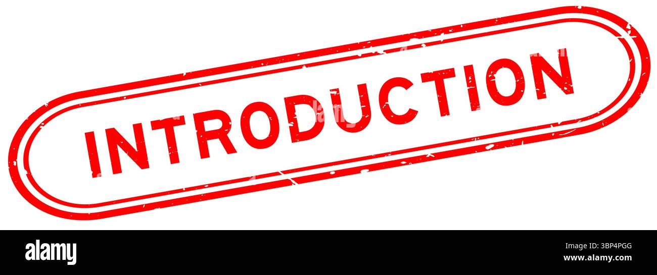 Grunge red introduction word rubber seal stamp on white background ...