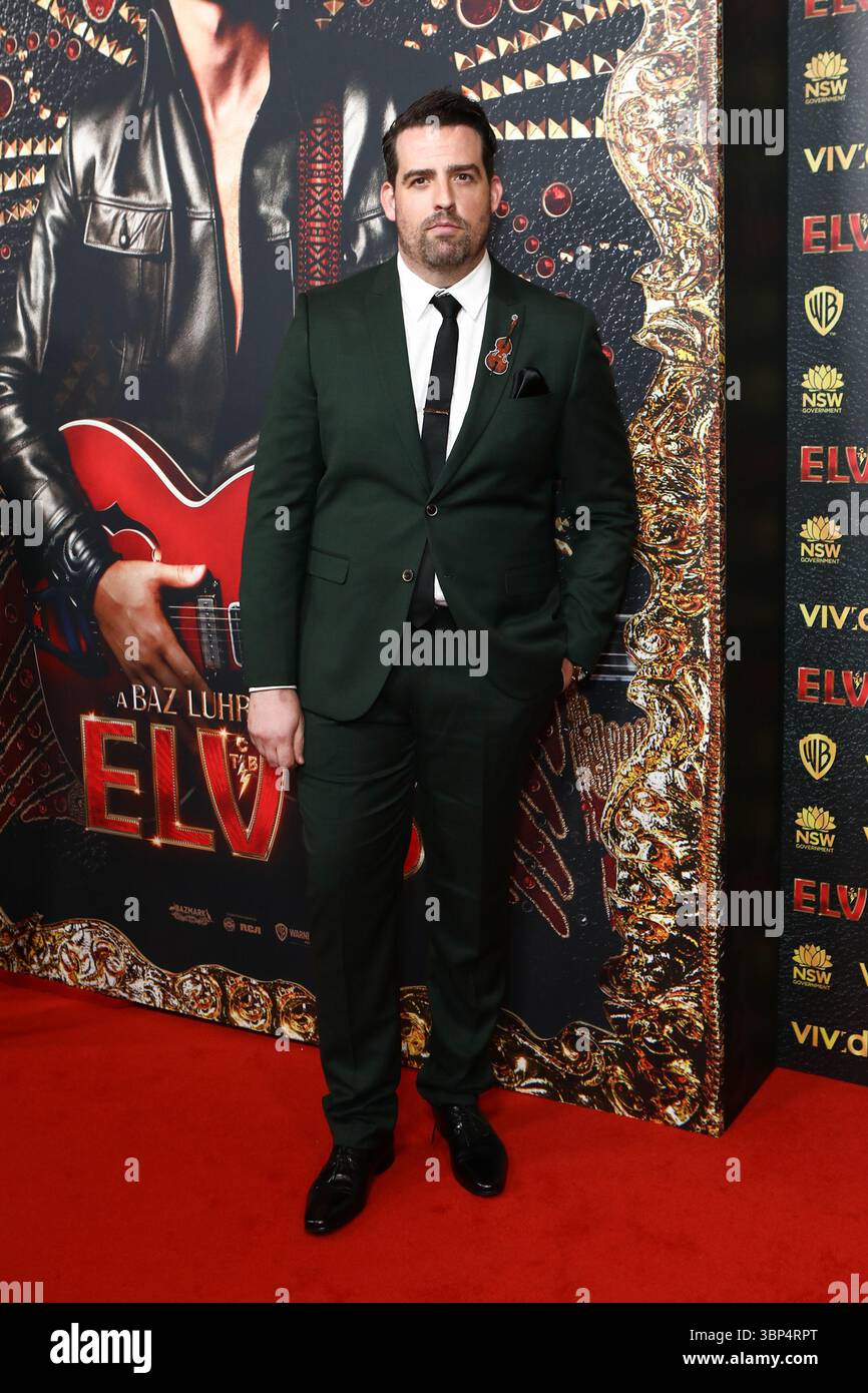 Adam Dunn walk the red carpet at the Sydney premiere of Elvis the movie ...