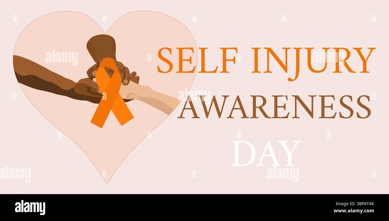 Self-Injury Awareness Day background template. Holiday concept, use to ...