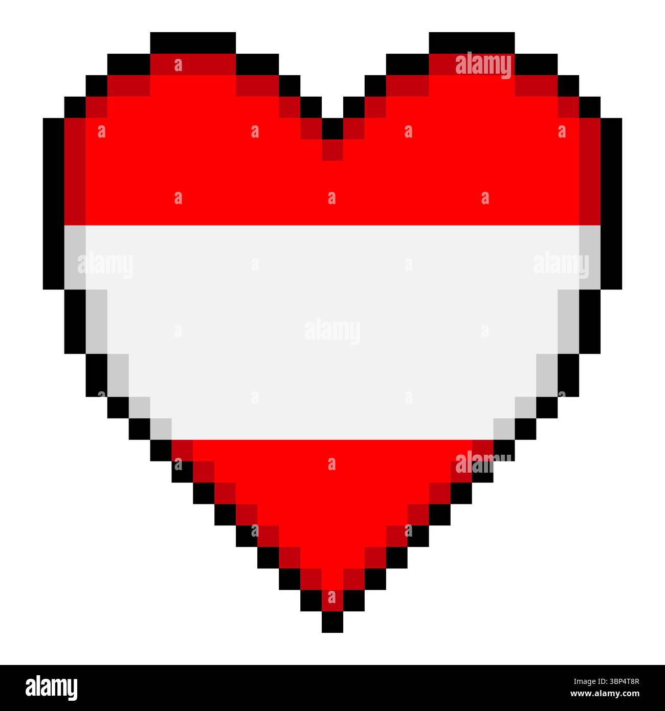 Austrian flag with heart shape in pixel art style Stock Vector Image ...