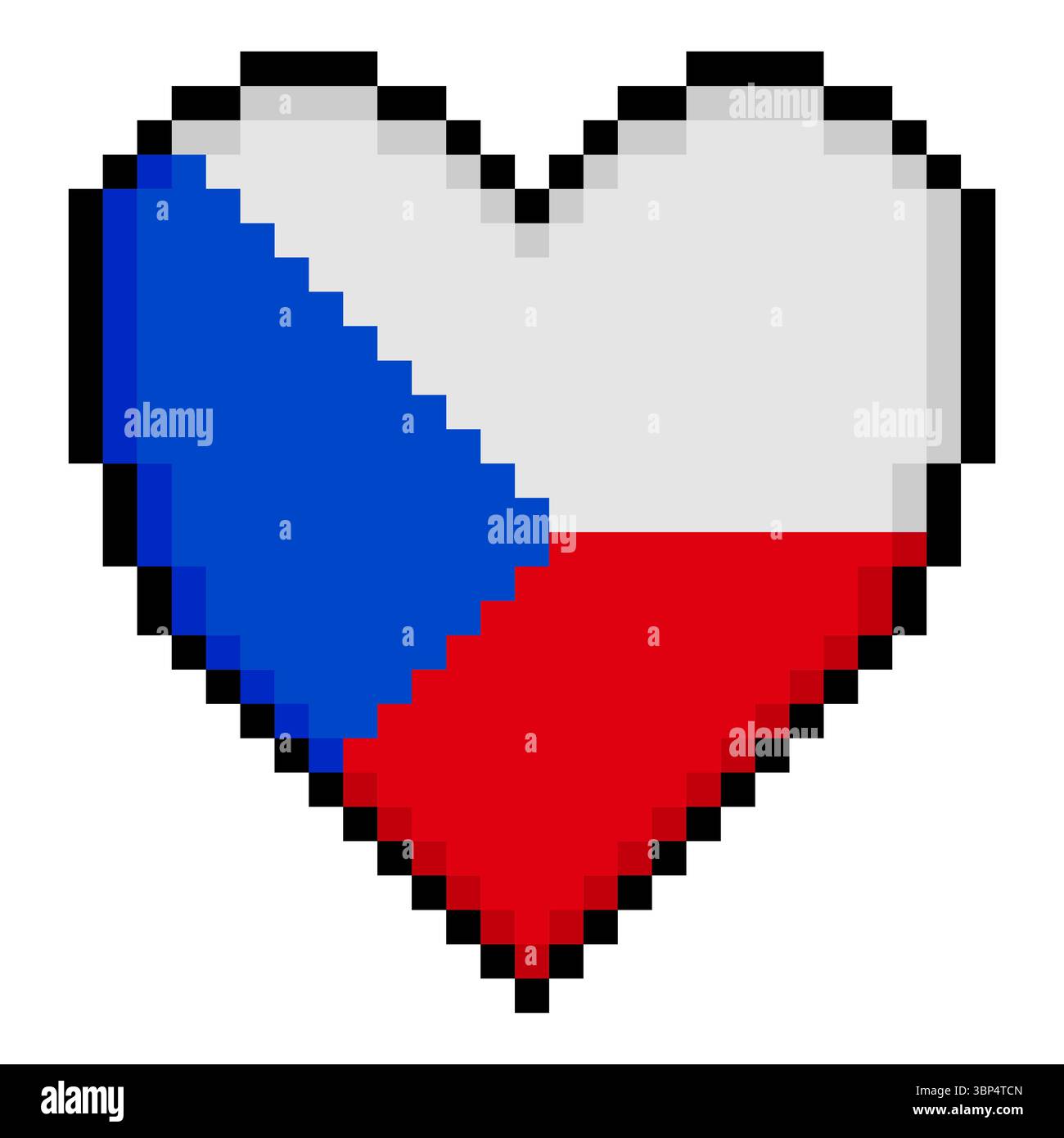 Czech flag with heart shape in pixel art style Stock Vector Image & Art ...