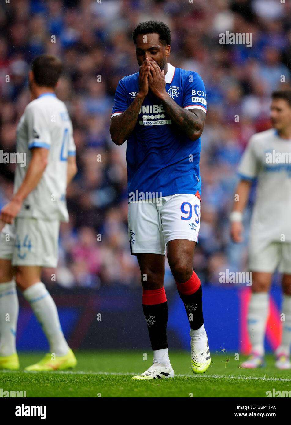 Rangers' Danilo reacts to a missed chance during the pre-season ...