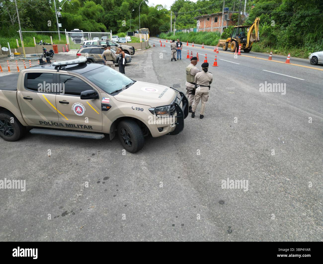 highway police, bahia, checkpoint, approach, highway, inspection ...
