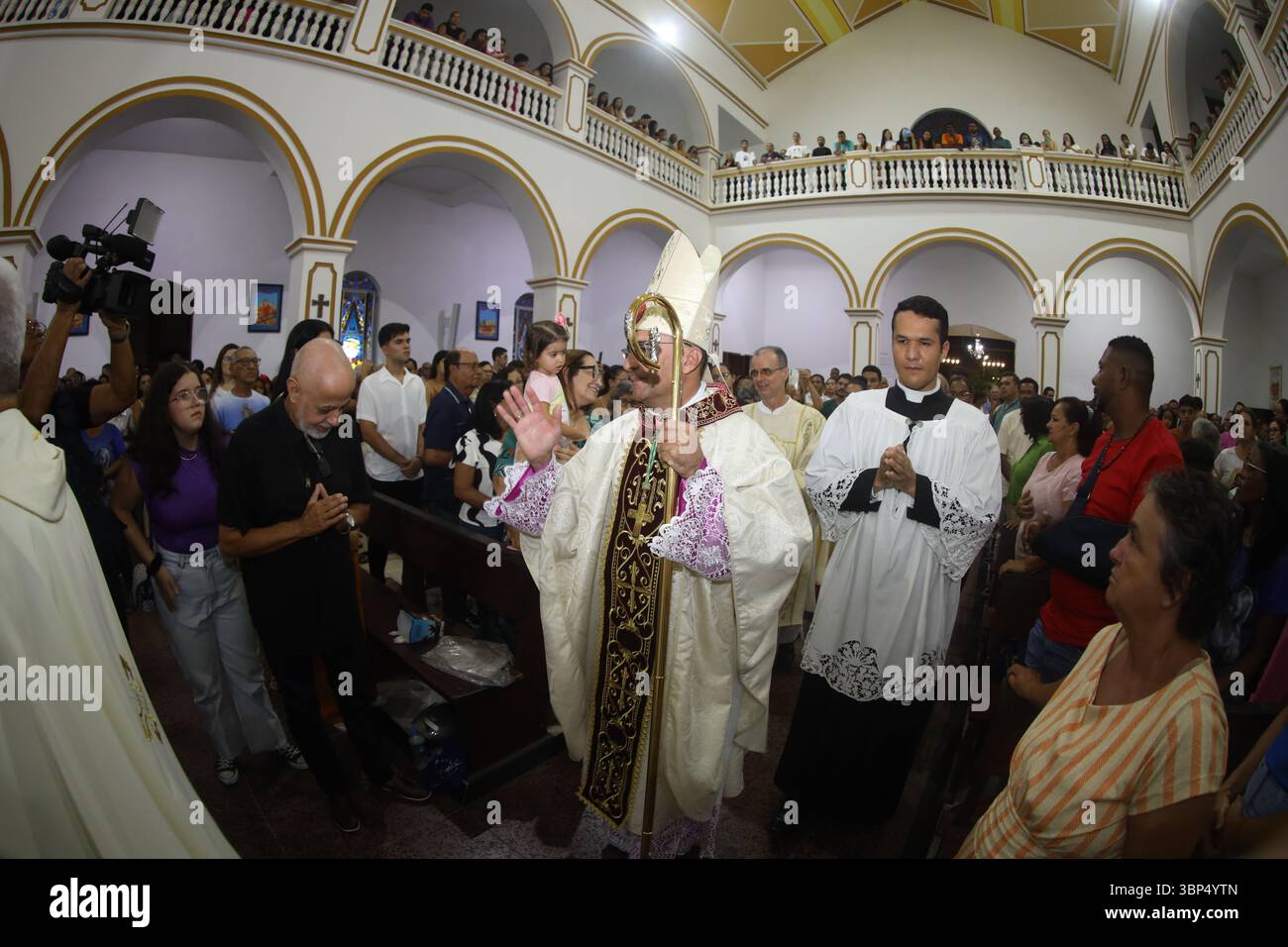 serrinha, bahia, brazil - april 17, 2025: view of a mass in a catholic ...