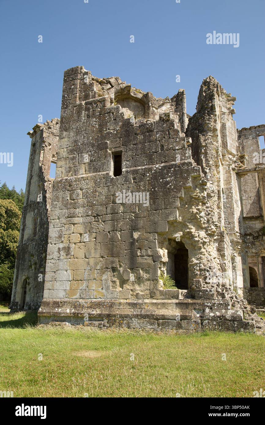 Old Wardour Castle was a showpiece, six-sided 14th-century tower house ...