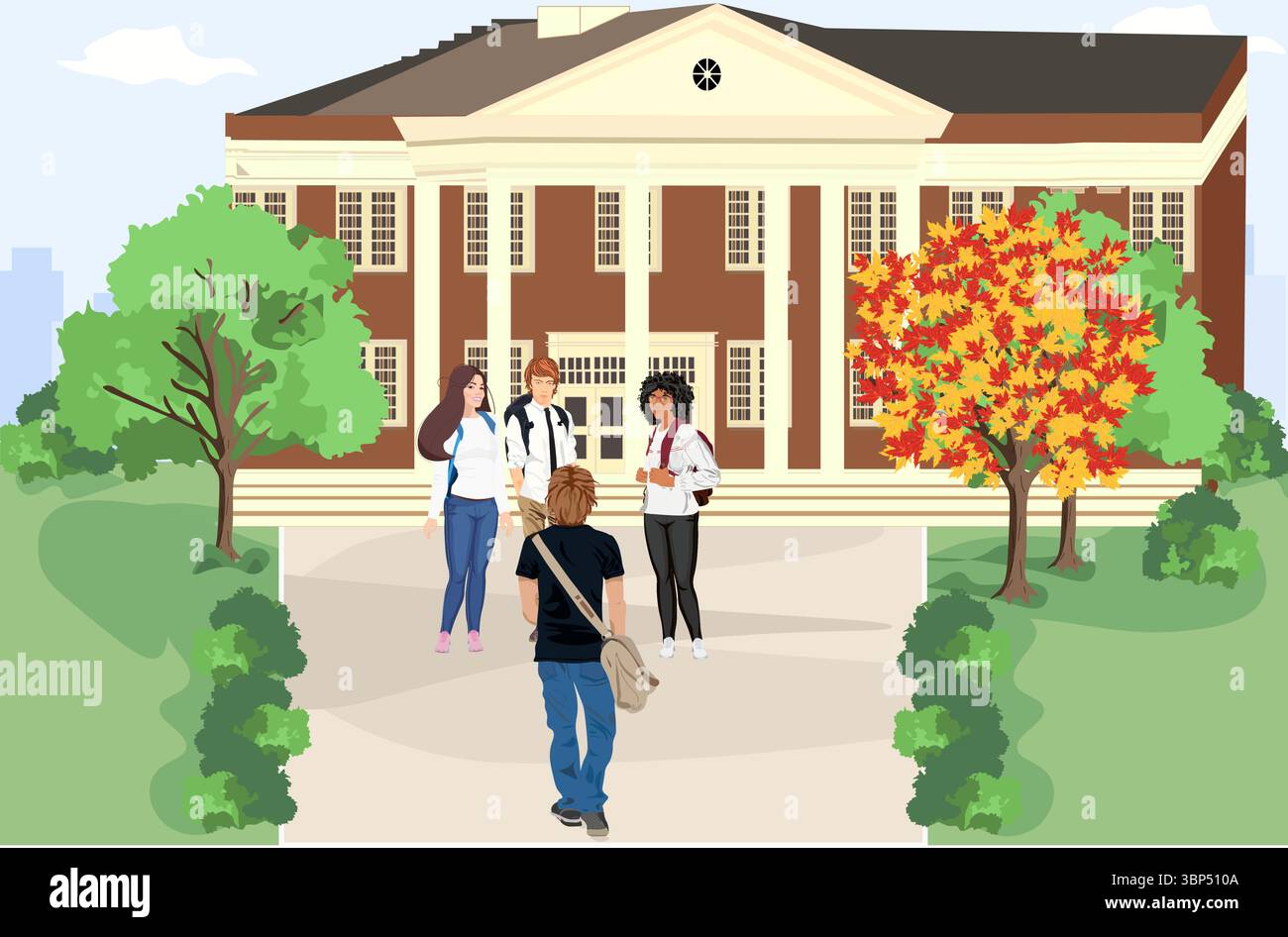 College studying near window Stock Vector Images - Alamy