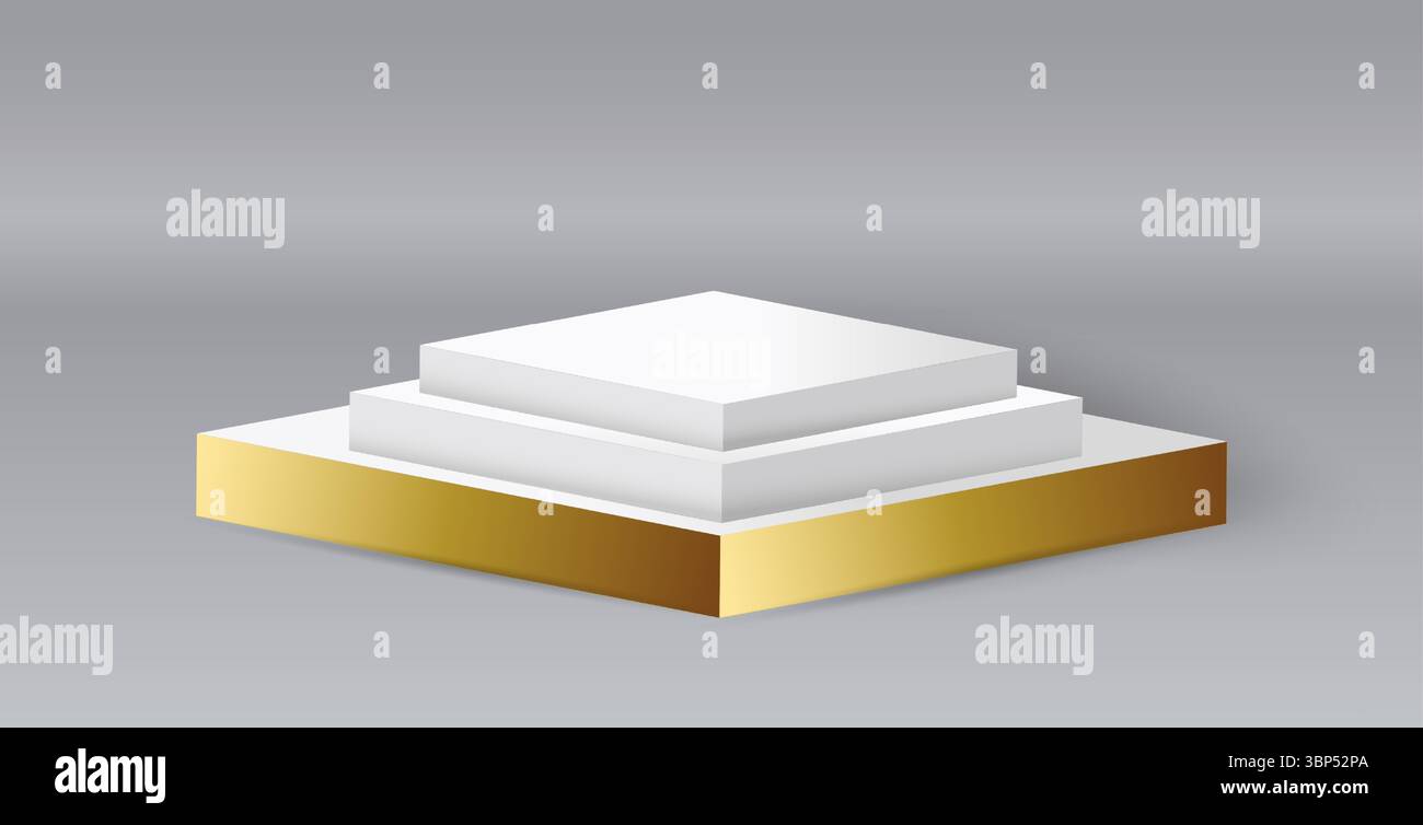 Simple white 3d podium Stock Vector Images - Alamy