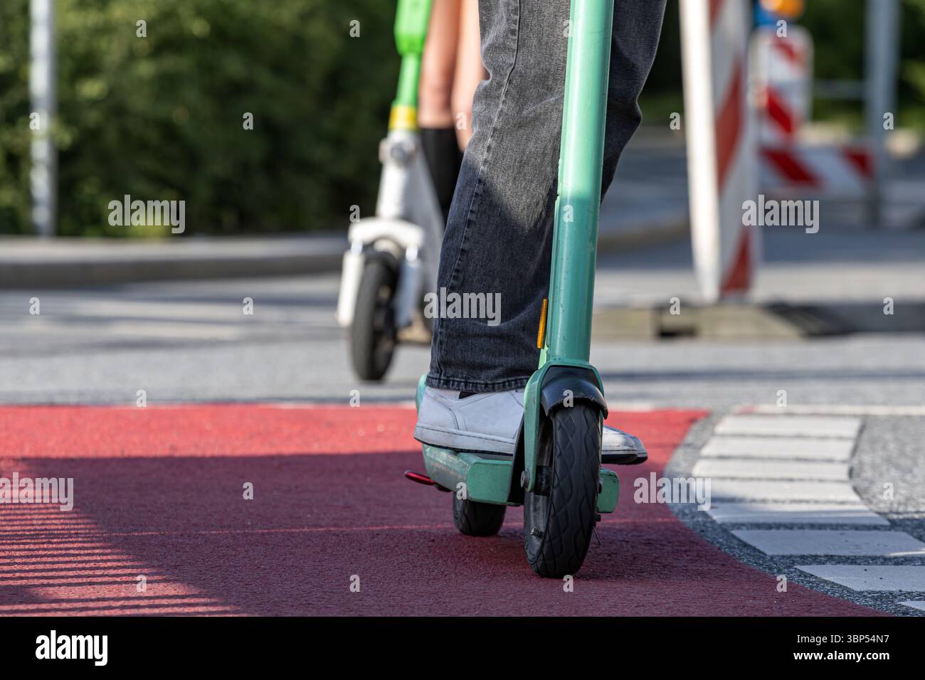 electric scooter on the bike path Stock Photo - Alamy